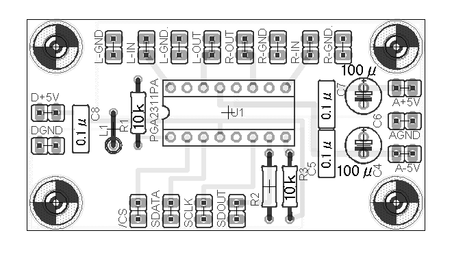 2ch電子ボリューム回路図