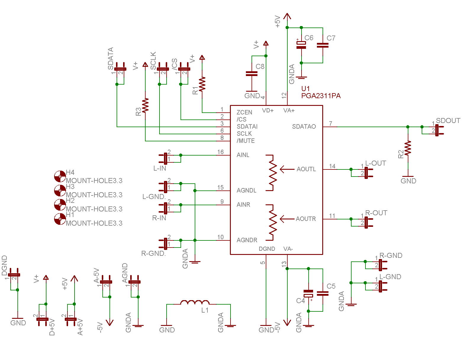 2ch電子ボリューム回路図